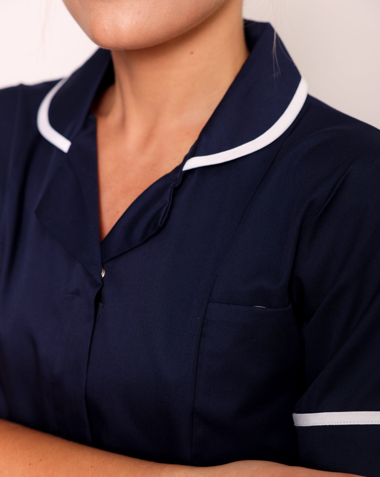 Alcott White with Trim Healthcare Tunic | Uniforms4Healthcare