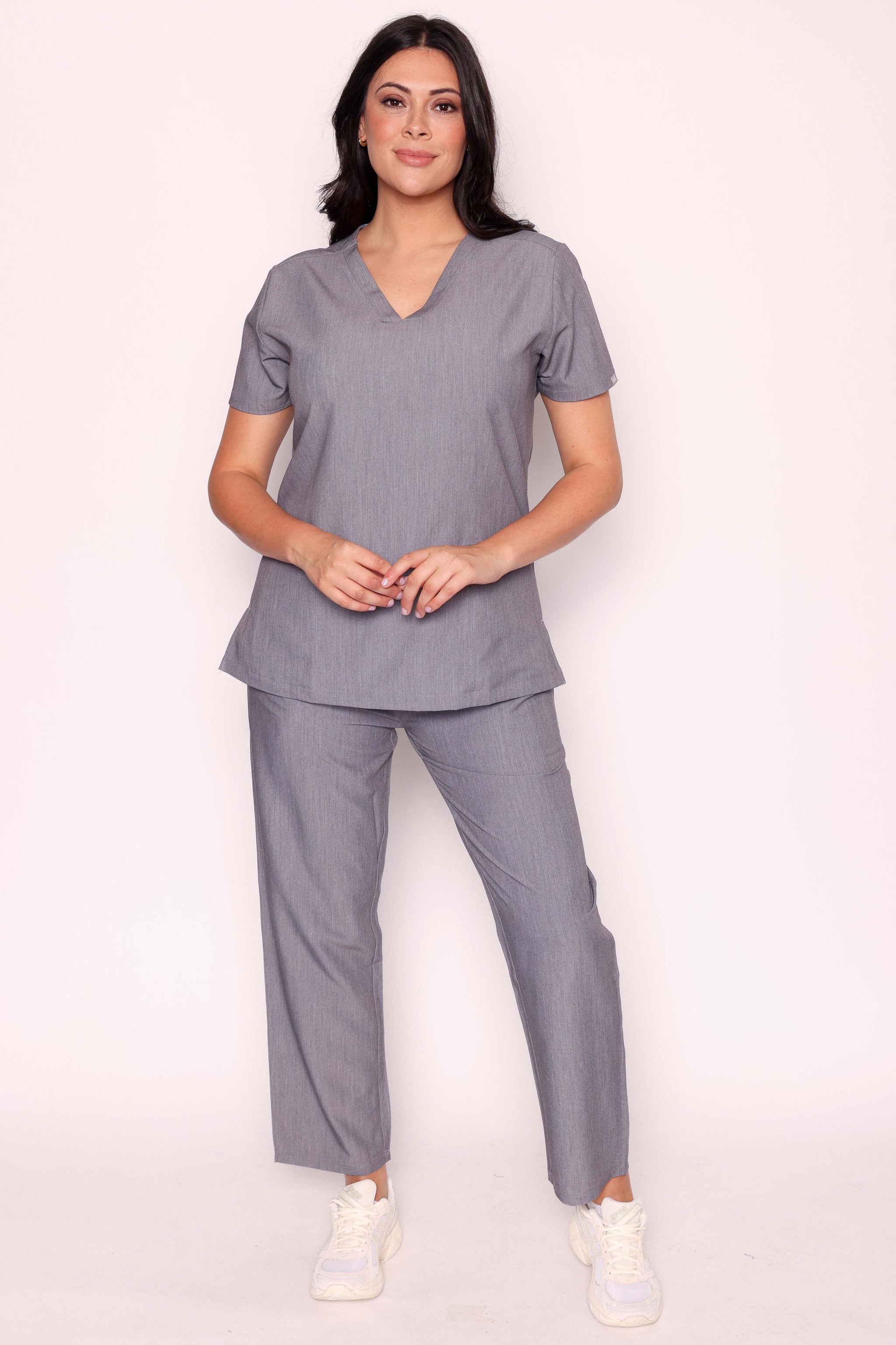 Ari & Arlo Women's Simki Scrub Set | Charcoal Grey