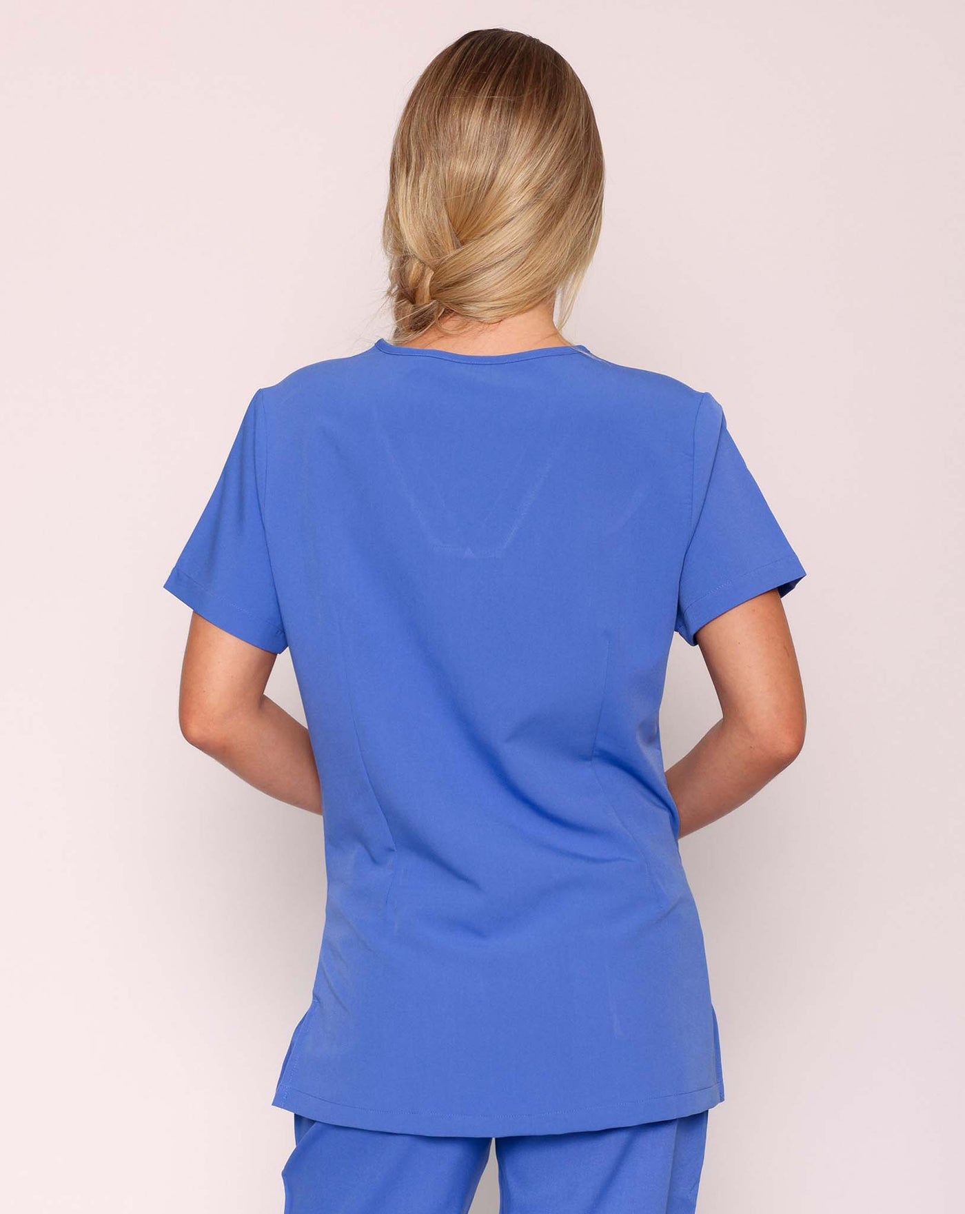 Ari Women's Long Length Scrub Top | Ciel Blue