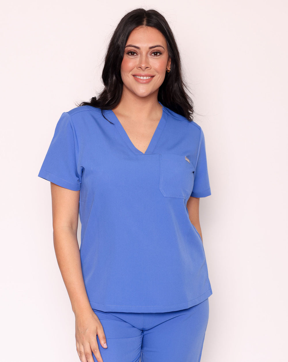 Nova Women's Modern Scrub Top | Ciel Blue