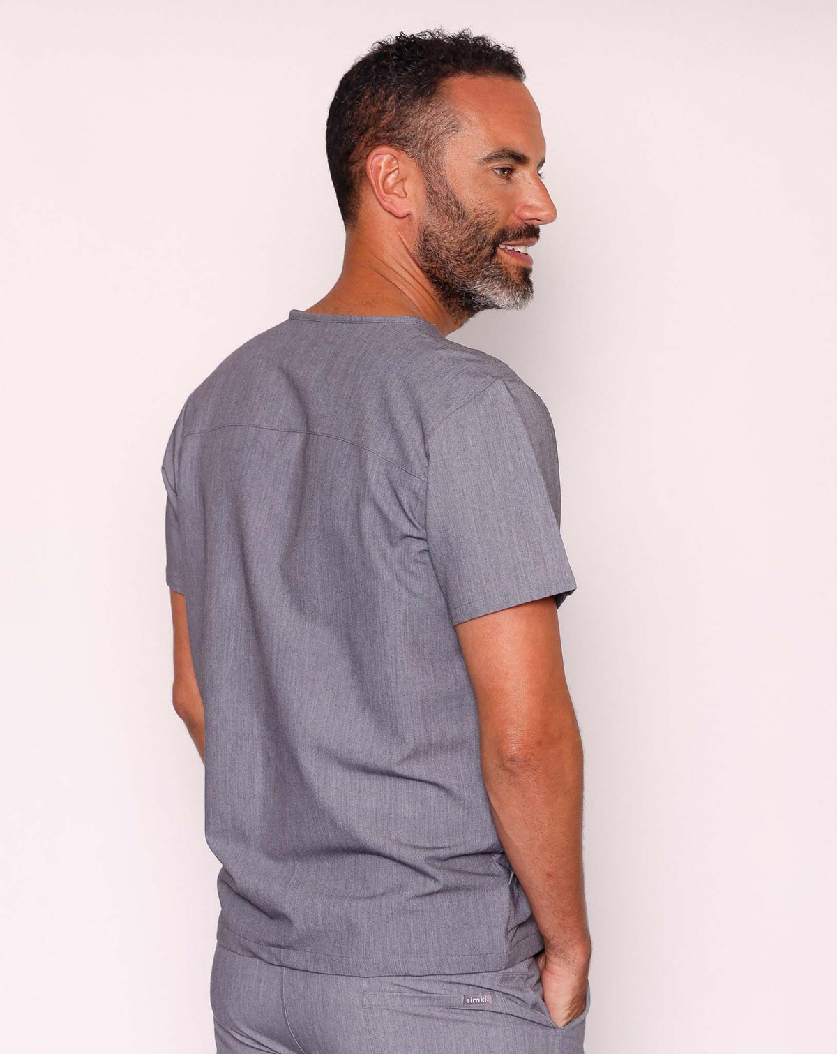Oscar Scrub Top - Charcoal Grey